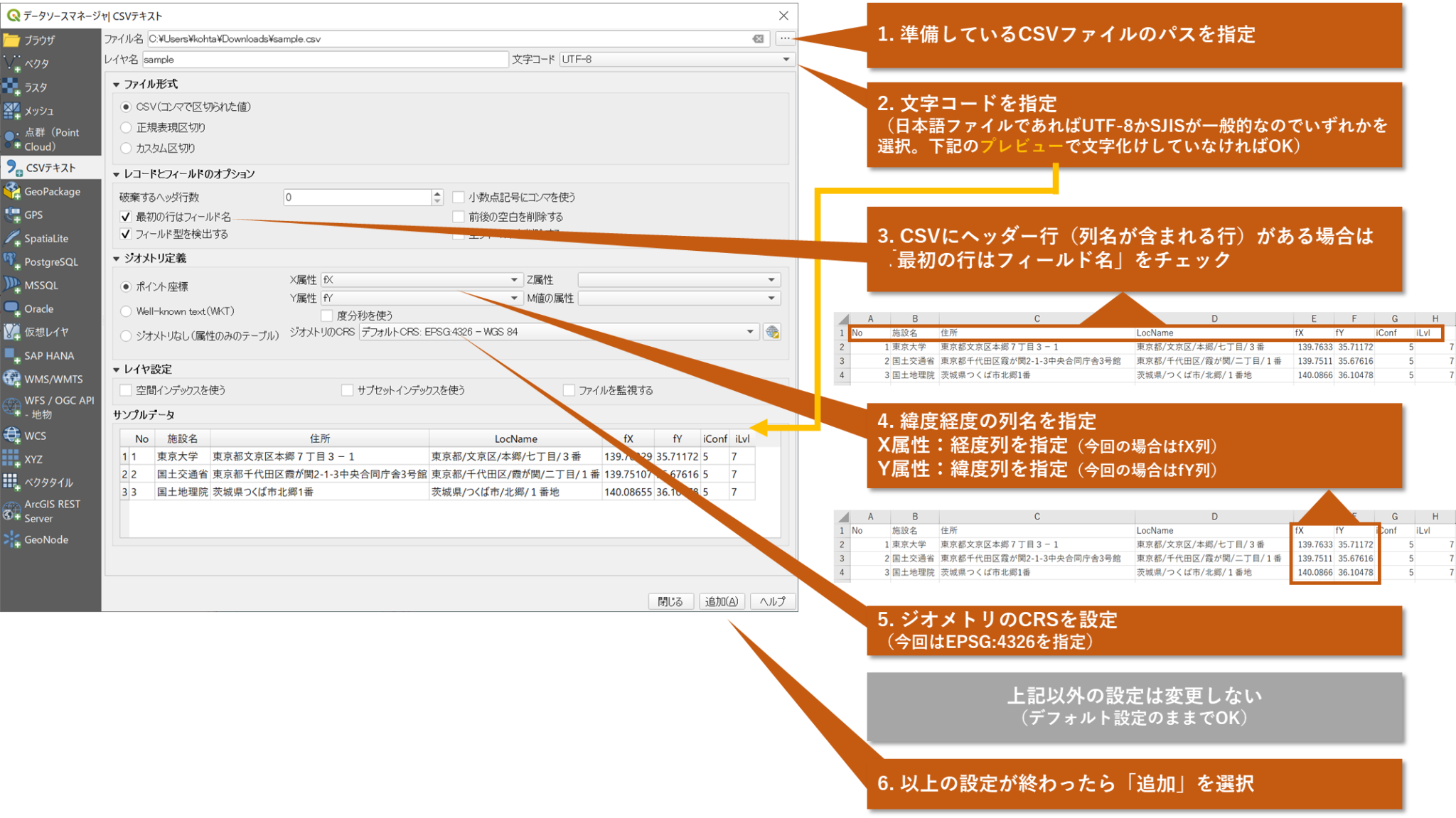 QGISで緯度経度付きCSV（ポイントデータ）を可視化しよう | 地図のワークブック